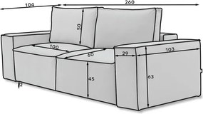 Pohovka LISA, červená (loco 25)