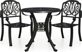 vidaXL 3dílný bistro set litý hliník [3070572] Barva: Bronzová