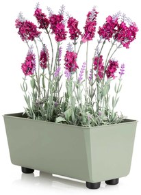 PLASTOVÝ KVĚTINÁČ SALVIA 28,5X17 CM ZELENÁ