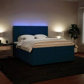 Box spring postel s matrací modrá 200 x 200 cm samet 3293300