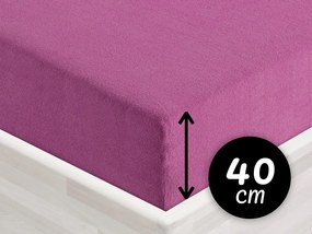 Froté napínací prostěradlo na extra vysokou matraci FR-009 Šeříkové 180 x 200 - výška 40 cm