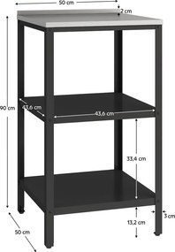 Kondela Zahradní kuchyňský ostrůvek, ocel, černá, INES TYP 1