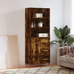 Skříň highboard kouřový dub 69,5 x 34 x 180 cm kompozitní dřevo,  3189426