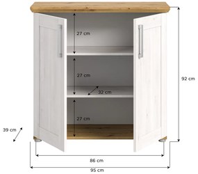 Skříňka Verona, 95 cm, modřín/dub artisan