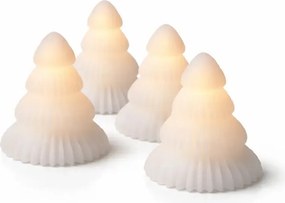 LED svíčky z pravého vosku na baterie, stromeček, ø 6,5 × 7 cm, sada 4 ks, CR2032