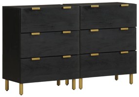 Příborníky 2 ks černé 60 x 33 x 75 cm kompozitní dřevo 3309992