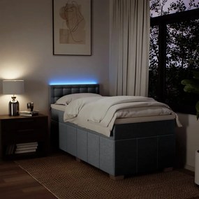 Box spring postel s matrací světle šedý 100 x 200 cm textil 3289293