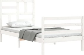 vidaXL Rám postele s čelem 90 x 200 cm masivní dřevo [3194882] Barva: Černá