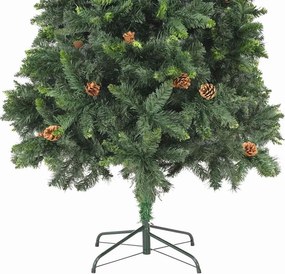 Umělý vánoční stromek se šiškami zelený 210 cm 284316