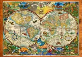GRAFIKA Puzzle Mapa tvorů Země / 1000 dílků / 69 x 47,8 cm