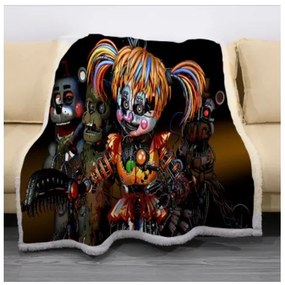 Plyšová deka s 3D potiskem Five Nights at Freddys Variace: 13, Velikost: 100 x 150 cm