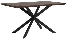 Jídelní stůl 140 x 80 cm, tmavé dřevo s černým SPECTRA Beliani