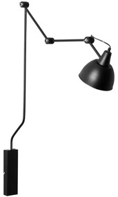 Nordic Design Černá kovová nástěnná lampa Cobain I.