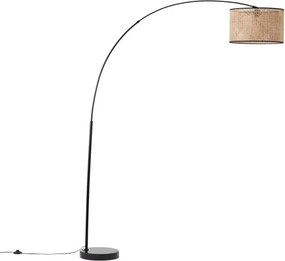 Brilliant 93138/06  Oblouková stojací lampa WILEY přírodní RATAN