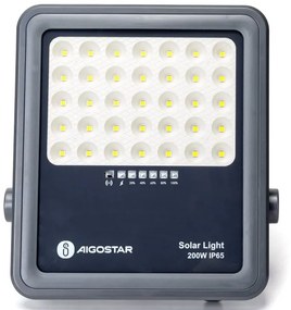 Aigostar - LED Stmívatelný solární reflektor LED/200W/3,4V IP65 + DO