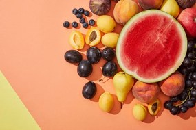 Samolepící fototapeta šťavnaté letní ovoce - 225x150 cm