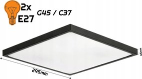 LED stropní svítidlo, panel, 2xe27 = 20w + žárovky v ceně