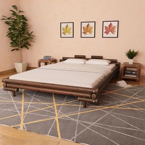 Petromila Rám postele tmavě hnědý bambus 160 x 200 cm