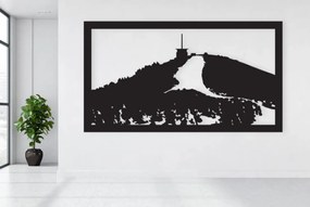 Jedinečný dřevěný obraz na zeď - Lysá hora od 2opice.cz Materiál: ČERNÝ EBEN, Velikost (mm): 750 x 415