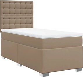 Box spring postel s matrací cappuccino 90x200 cm umělá kůže 3290707