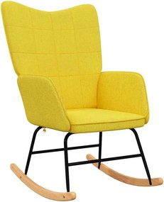 Houpací křeslo hořčicově žluté textil 328014
