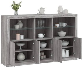 Příborník s LED osvětlením šedý sonoma 162 x 37 x 100 cm 3209147