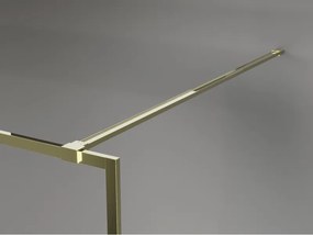Mexen, Mexen Kioto-F sprchová stěna s rámem 55 x 202 cm, průhledná 8 mm, zlatá - 800-055-104-50-00