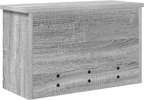 věšák, nástěnný, s dvířky, háčky, kompozitní dřevo, 30x50x20 cm, šedá sonoma, Dekorino TK20260023