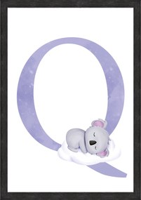 Abeceda písmena s koalou - Obraz, Plakát Velikost: A3 - 29,7x42 cm, Volba rámu: s bílým rámem, Písmeno: R