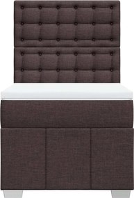 Box spring postel s matrací tmavě hnědá 90x200 cm textil 3291568