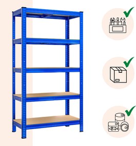 Regál s vysokou nosností HEAVY, max. 875kg, 90x40x180cm, modrá Monzana