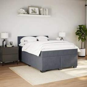 Box spring postel s matrací tmavě šedý 140 x 190 cm samet 3288613