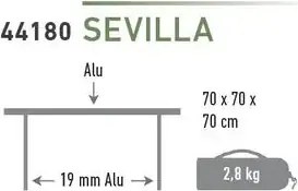 High Peak Sevilla (44180) / Skládací stůl / 70x70x70 cm