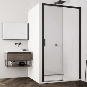 Sanswiss TOP-LINE TLS2 Jednodílné posuvné sprchové dveře 140 cm TLS21400607 Šířka: 1400 mm, Profil: Černá, Sklo: Hladké čiré