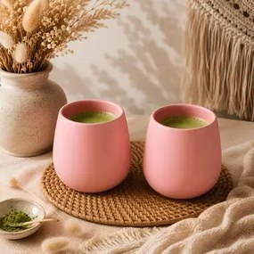 Goodwei Ume růžová / Sada keramických šálků / 4 ks / 200 ml