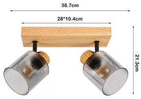 Brilagi - Bodové svítidlo HYGGE 2xE14/15W/230V kaučukovník/kouřová
