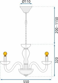 Toolight, stropní lampa na zavěšení 6xE14 APP1081-6CP, růžové zlato, OSW-00681