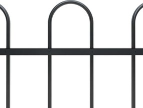 Zahradní plot s obloukem nahoře ocelový 1172 x 100 cm černý 277662