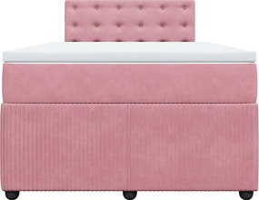 Box spring postel s matrací růžová 120x190 cm samet 3287703