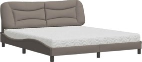 Postel s matrací Hvar taupe 180 x 200 cm textil 3208552