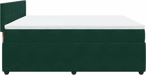 Box spring postel s matrací tmavě zelená 180x200 cm samet 3290109