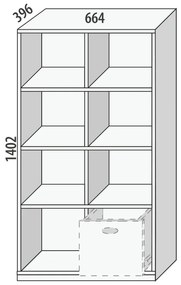 Policový regál 2x4 Domestav D620 Materiál: Smrk, Povrchová úprava: Barevné lakování