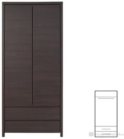 Šatní skříň BRW Kaspian SZF2D2S (Wenge). 735090