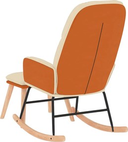 Houpací křeslo se stoličkou krémově bílé textil 3097403