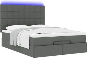Osmanský rám postele s matrací tmavě šedá 140x200cm textil 3314011