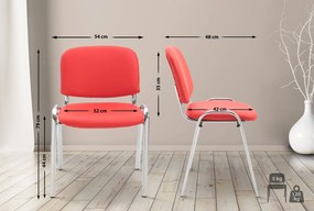 Konferenční židle Ken C umělá kůže – červená