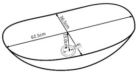 BPS-koupelny Keramické umyvadlo na desku HYD-LI-MAR1-625 62,5x36 cm, bílý mramor
