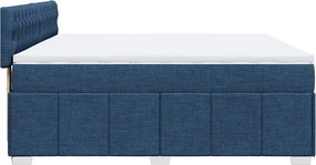 Box spring postel s matrací modrá 200x200 cm textil 3287188