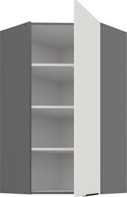 ARIA aw | horní kuchyňská skříňka 60x60 GN-108 1F (45°) rohová s policemi | 60x60 cm | EXTRA VYSOKÁ | antracit/bílá