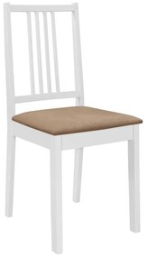 Jídelní židle s poduškami 4 ks bílé masivní dřevo,  247635